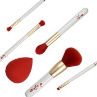 China Special Flower Pattern 5PCS Travel Makeup Brush Personalized For Powder Eyeshadow for sale