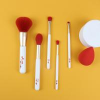 China Special Flower Pattern 5PCS Travel Makeup Brush Personalized For Powder Eyeshadow for sale