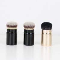 China Mini Retractable Powder Brush 30mm Metal Handle Vegan Custom Logo OEM for sale