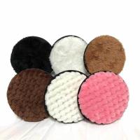 China Reusable Round Makeup Remover Cleaning Puff 12cm Bamboo Cotton Custom Colors for sale