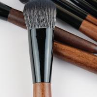 China 10-Piece Cruelty Free Makeup Brush Set Soft Synthetic Hair Wooden Handle for sale