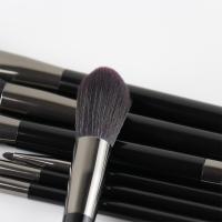China Cruelty Free 7 Piece Makeup Brush Set Black Plastic Handle Synthetic Hair for sale