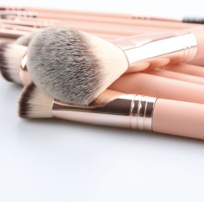 China 11 Piece Vegan Makeup Brush Set Champagne Gold Synthetic Hair Face Eye Kit for sale