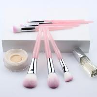 China 7Pcs Pink Resin Handle Makeup Brush Set Synthetic Hair Foundation Powder Eye Brush for sale