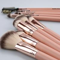 China 11pcs Premium Vegan Cosmetic Brush Set Custom Pink Double Headed Makeup Brushes 380g for sale