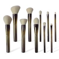 China Gradient Vegan Bristle Makeup Brush Set 10 Pieces Synthetic Hair Face Brushes for sale
