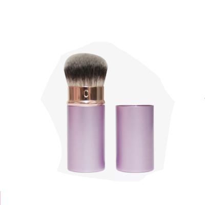 China Purple Retractable Kabuki Makeup Brush with Soft Fluffy Synthetic Hair 1pc for sale