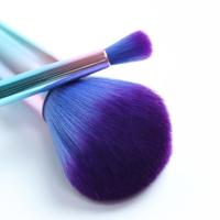 China 2 Piece Vegan Cosmetic Brush Set Slim Waist Handle Synthetic Hair Powder Eyeshadow for sale