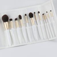 China Custom Logo White Luxury Makeup Brush Set 12Pcs Super Dense Powder Foundation Brush Synthetic Vegan Hair for sale