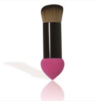 China Kabuki Foundation Brush with Sponge Head for Blending Synthetic Hair Aluminum Handle 1pc for sale