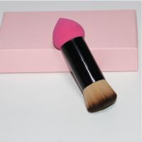 China Kabuki Foundation Brush with Sponge Head for Blending Synthetic Hair Aluminum Handle 1pc for sale