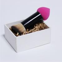 China Kabuki Foundation Brush with Sponge Head for Blending Synthetic Hair Aluminum Handle 1pc for sale