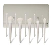 China Grey Custom Logo Imitation Goats Hair Makeup Brush Set 10 Pcs Professional Powder Eye Brushes for sale