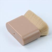 China Dense Synthetic Kabuki Brush 6.5 Inch Plastic Handle Face Foundation Makeup Vegan for sale