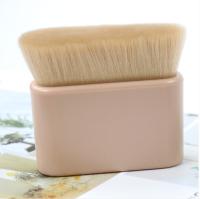 China Dense Synthetic Kabuki Brush 6.5 Inch Plastic Handle Face Foundation Makeup Vegan for sale