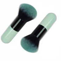 China Round Gradient Color Soft Hair Single Kabuki Brush for Powder Makeup Synthetic Wood Handle for sale