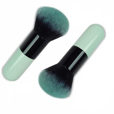 China Round Gradient Color Soft Hair Single Kabuki Brush for Powder Makeup Synthetic Wood Handle for sale