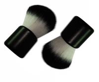 China Mini Powder Brush Soft Synthetic Hair Face Makeup Brush 1pc Wooden Handle for sale