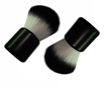 China Mini Powder Brush Soft Synthetic Hair Face Makeup Brush 1pc Wooden Handle for sale