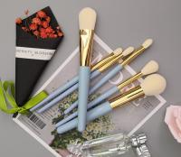 China 6 Piece Light Blue Synthetic Cosmetic Brush Set for Makeup Application for sale