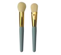 China 6 Piece Glossy Aluminum Ferrule Makeup Brush Set Synthetic Hair Wood Handle 160mm for sale