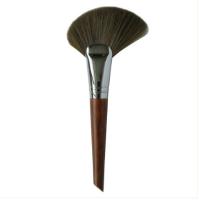 China Brown Powder Fan Brush , Multifunction Single Powder Brush for sale