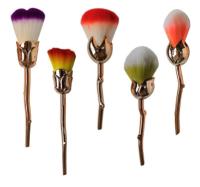 China 5 Piece Flower Shaped Vegan Makeup Brush Set for Face Powder Application for sale
