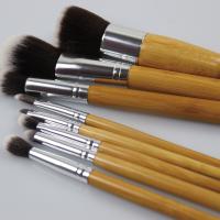 China 10 Piece Bamboo Handle Makeup Brush Set Vegan Cruelty Free Synthetic Foundation Blending Brushes for sale