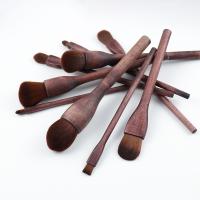 China 9pcs Luxury Makeup Brush Kit with Log Wooden Handle Synthetic Bristle for Foundation Powder Eye Shadow for sale