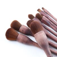 China 9pcs Luxury Makeup Brush Kit with Log Wooden Handle Synthetic Bristle for Foundation Powder Eye Shadow for sale