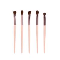 China 5pcs Pink Travel Brush Set Pony Hair Eyeshadow Blending Brush with PU Pouch 100g for sale