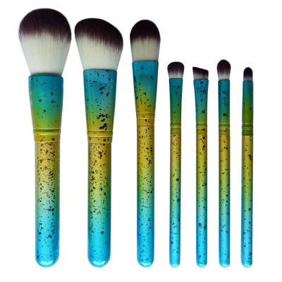China Luxury Wood Handle Vegan Synthetic Hair Gradient Makeup Brush Kit Private Label 10 Pcs for sale