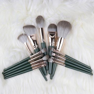 China 14Pcs Premium Synthetic Makeup Brush Set with Custom Logo and Travel Bag for sale