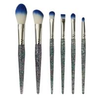 China Plastic Handles Durable Makeup Tool Kit , 6pcs Shiny Glitter Cosmetic Brushes for sale