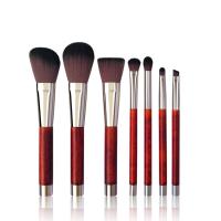 China 7pcs Luxury Wooden Handle Makeup Brush Set Synthetic Bristles ISO Certified for sale