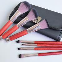 China 7pcs Luxury Wooden Handle Makeup Brush Set Synthetic Bristles ISO Certified for sale