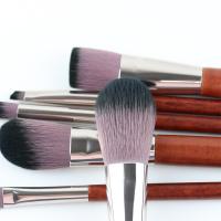 China 7pcs Luxury Wooden Handle Makeup Brush Set Synthetic Bristles ISO Certified for sale