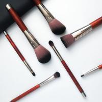 China 7-Piece Vegan Synthetic Hair Makeup Brush Set with Wooden Handle Private Label for sale