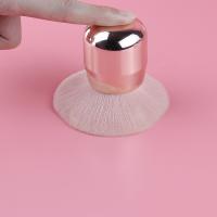 China Face Kabuki Makeup Brush Plastic Handle Sleek Shape 1Pcs Synthetic Hair Pink for sale