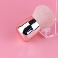 China Face Kabuki Makeup Brush Plastic Handle Sleek Shape 1Pcs Synthetic Hair Pink for sale