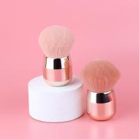 China Face Kabuki Makeup Brush Plastic Handle Sleek Shape 1Pcs Synthetic Hair Pink for sale