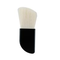 China Custom Logo Synthetic Hair Makeup Blush Brush Plastic Handle for sale