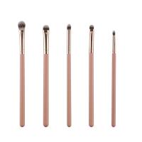 China 5pcs Eyeshadow Brush Set Classic Pink Wooden Handle Cruelty Free Customizable for sale