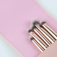 China 5pcs Eyeshadow Brush Set Classic Pink Wooden Handle Cruelty Free Customizable for sale