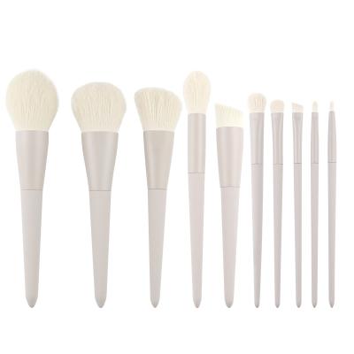 China 10-Piece Synthetic Makeup Brush Set Super Soft Bristles Wooden Handle for sale