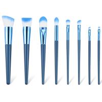 China 8pcs Blue Makeup Brushes Powder Eyeshadow Brush With Soft Fluffy Bristles for sale