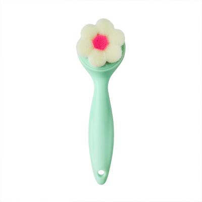 China Soft Bristle Portable Facial Cleansing Brush Plastic Handle 0.07mm Bristle Diameter for sale