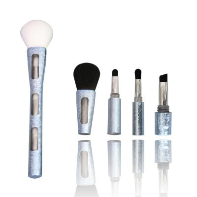 China Personalized Travel Eyeshadow Brush Set Blending 4 In 1 Blue for sale