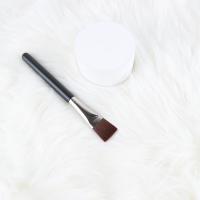 China Flat Single Makeup Brush for Foundation and Mask Black Synthetic Hair Wooden Handle 1000pcs MOQ for sale