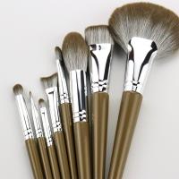 China Grey 8-Piece Makeup Brush Set Synthetic Hair Cruelty Free Vegan for sale